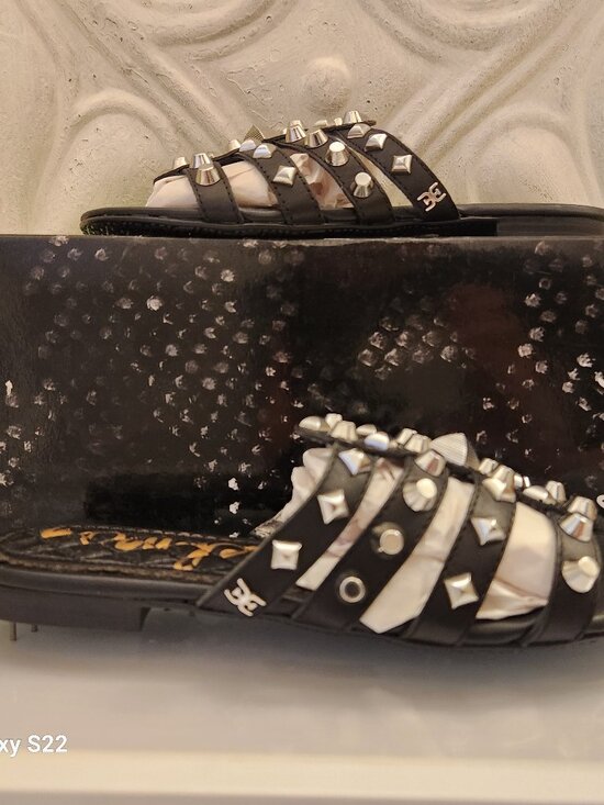 Sam Edelman | Shoes | Sam Edelman Black Leather Studded Beatris Sandals ...